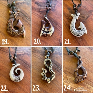 Maui Hooks - Hei Makau Adjustable Bone & Resin Necklaces- Story ...