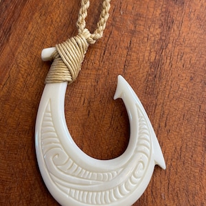 Finely Detailed Wide Hei Makau (fish Hook) With Koru Engraving (never ...