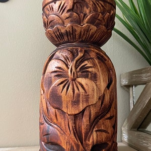 Chamorro Latte Stone Decor - Hand Carved Albesia Wood, Guam Souvenir - Etsy
