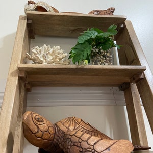 Absolutely Stunning 12” Long Solid Wood Hand Carved Sea Turtle Decor ...