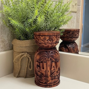 Chamorro Latte Stone Decor - Hand Carved Albesia Wood, Guam Souvenir - Etsy