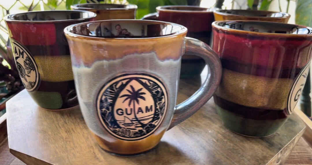 Hand Crafted 15oz Ceramic Guam, Hafa Adai Coffee or Tea Mugs 6 ...