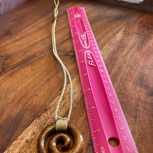 Never Give Up- Polynesian Koru- Solid Koa Wood Hand Carved Adjustable ...
