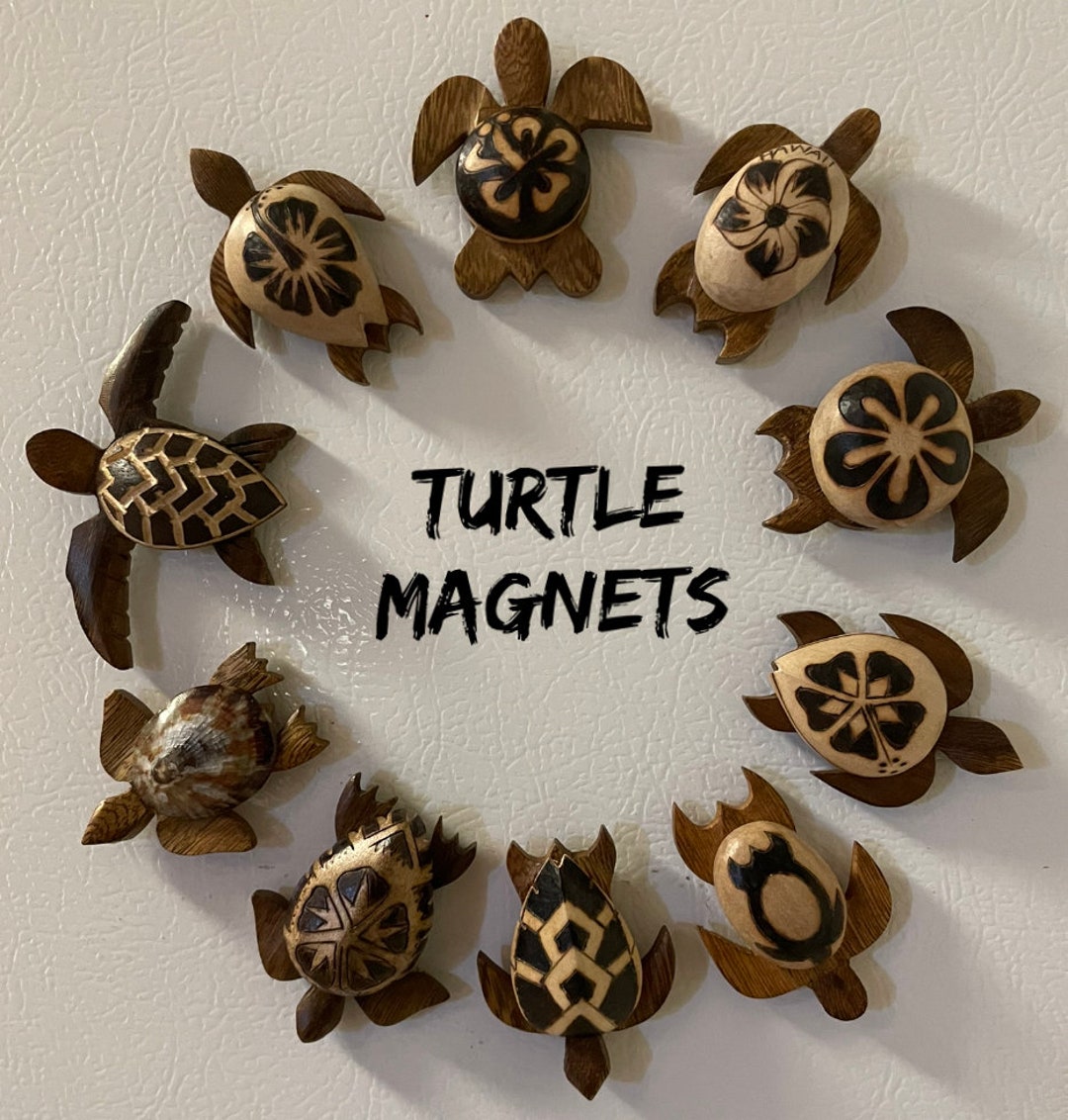 Beautiful Hand Made Floral Honu, Sea Turtle, Strong Magnets- Polynesian ...