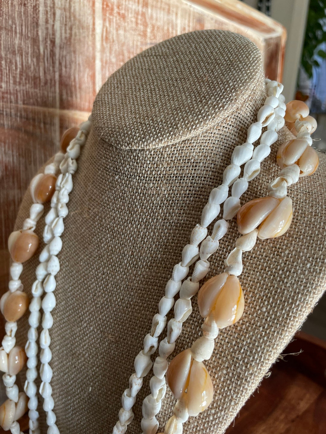 Set of 3 Nasa and Cowrie Shell Necklace Leis- Beautiful, Traditional ...