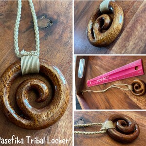 Never Give Up- Polynesian Koru- Solid Koa Wood Hand Carved Adjustable ...