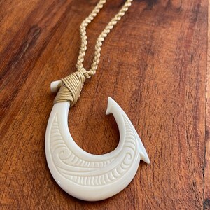 Finely Detailed Wide Hei Makau (fish Hook) With Koru Engraving (never ...