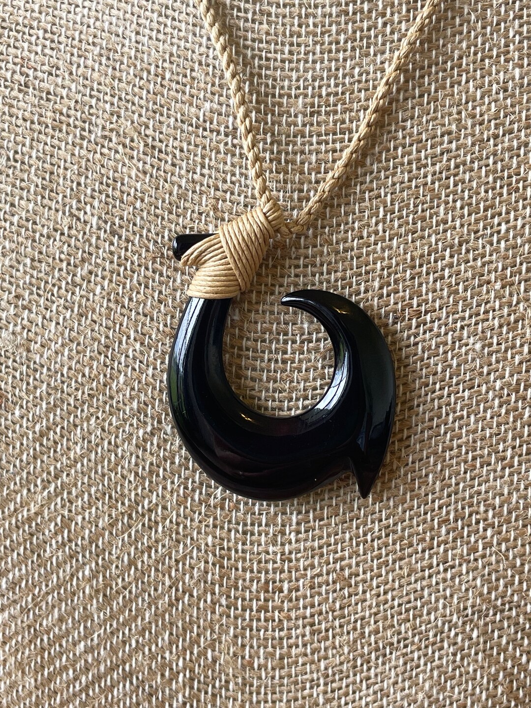 Finely Polished Black Solid Buffalo Bone & Horn Hei Makau or Hawaiian ...