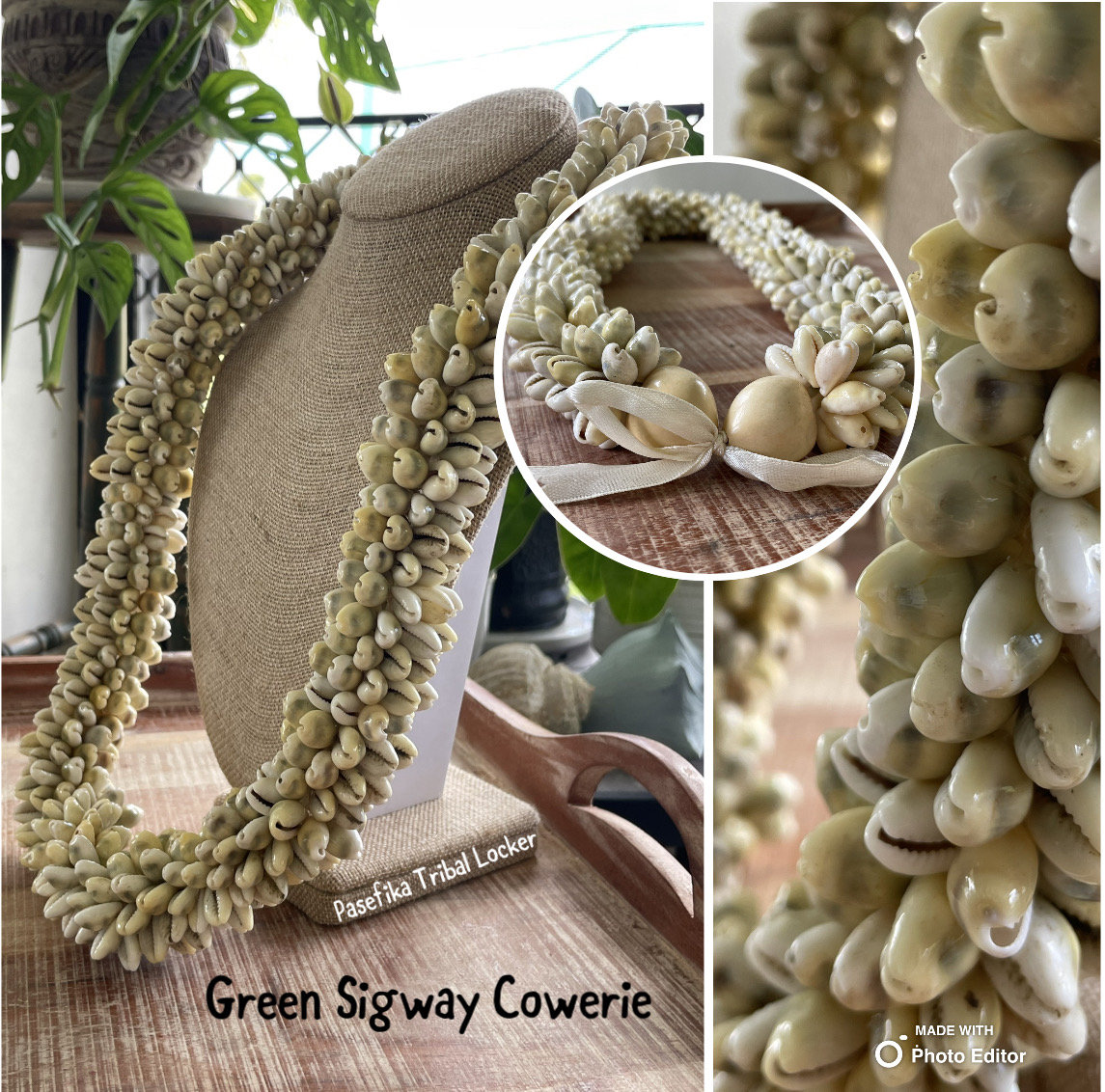 Authentic Cowerie Shell Lei, Natural Ribbon Tie Necklace, 30” - Etsy