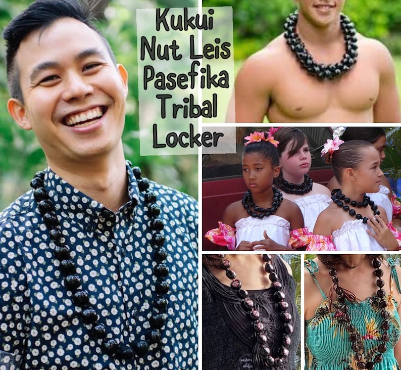 Authentic Kukui Nut Lei – 30” Ribbon Tie Polynesian Necklace - Etsy