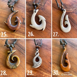 Maui Hooks - Hei Makau Adjustable Bone & Resin Necklaces- Story ...