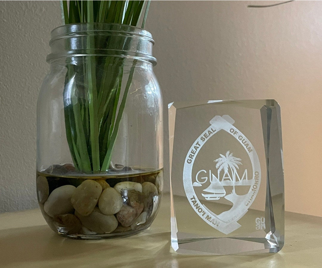 Guam Sling Stone Seal Heavy Glass Paper Weight- Table Decor. Chamorro ...