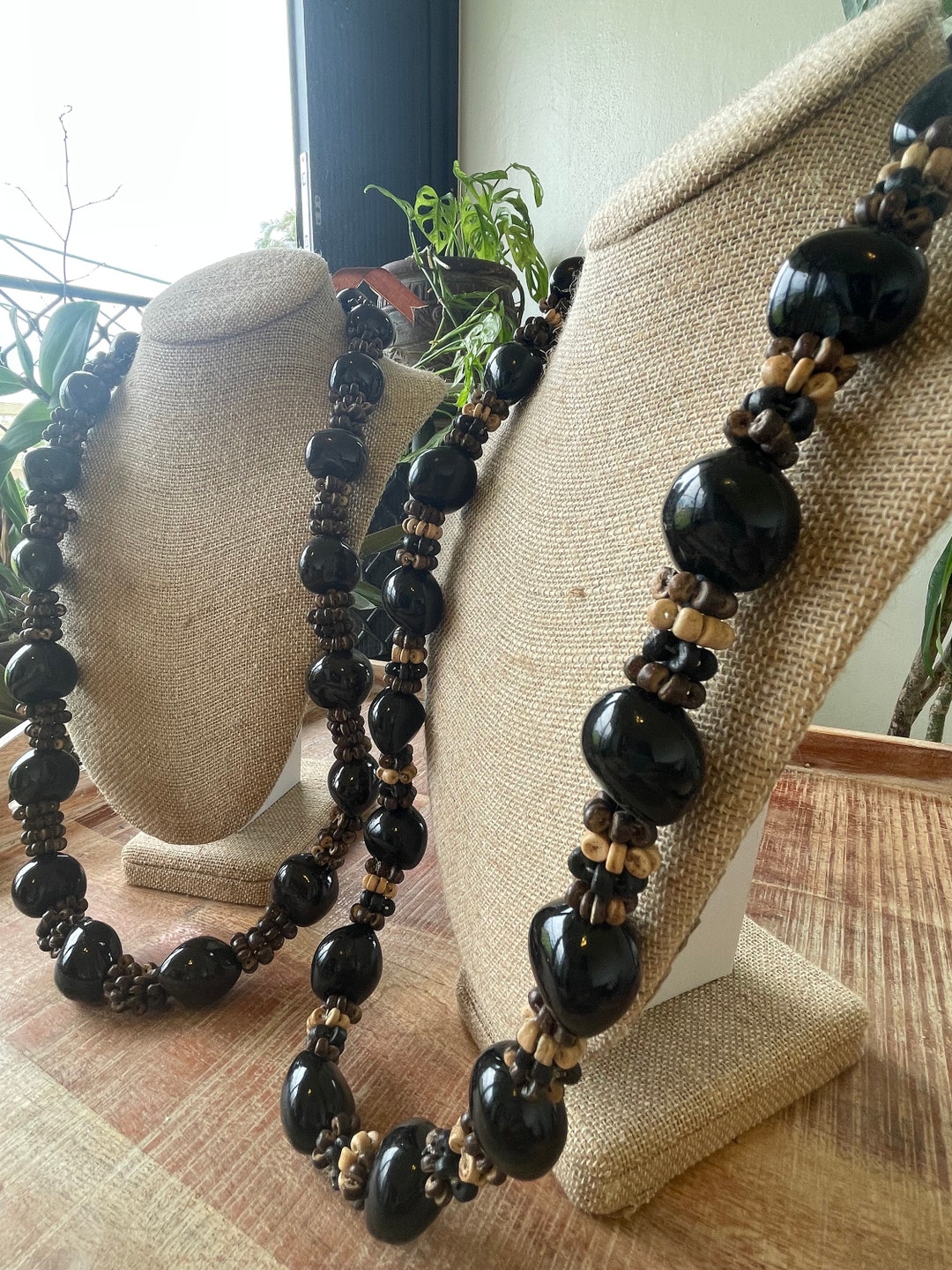 Authentic Kukui Nut Lei – 30” Ribbon Tie Polynesian Necklace - Etsy