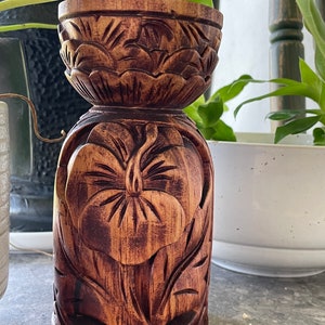 Chamorro Latte Stone Decor - Hand Carved Albesia Wood, Guam Souvenir - Etsy