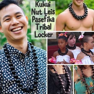 Samoan Pendant Kukui Nut Ribbon Leis - Multiple Designs and Lei Lengths ...