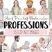 Careers, Jobs Watercolor Clipart COMMERCIAL 15 Professions Clip Art ...
