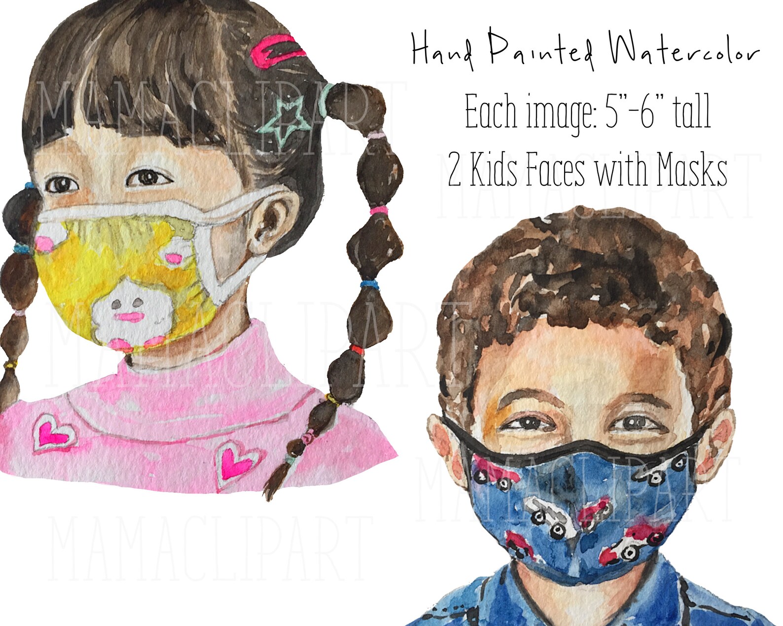 10 Watercolor Mask Faces Clip Art COMMERCIAL - Faces With Masks Clipart ...