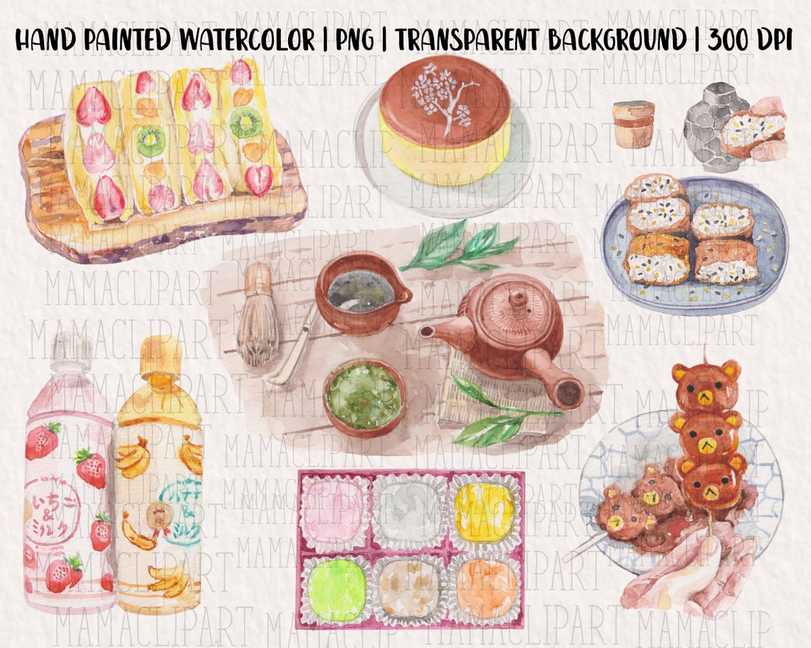 Japan Watercolor Clipart COMMERCIAL 41 Japanese Clip Art - Etsy