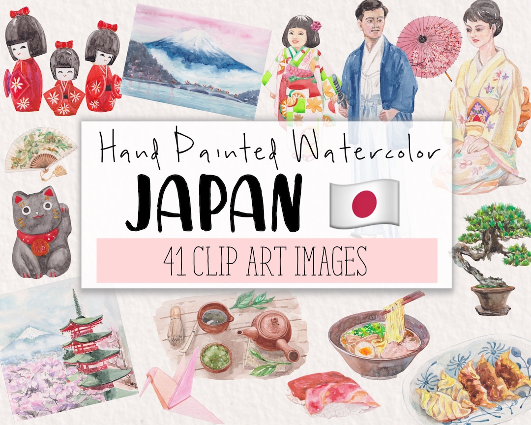 Japan Watercolor Clipart COMMERCIAL | 41 Japanese Clip Art Website ...