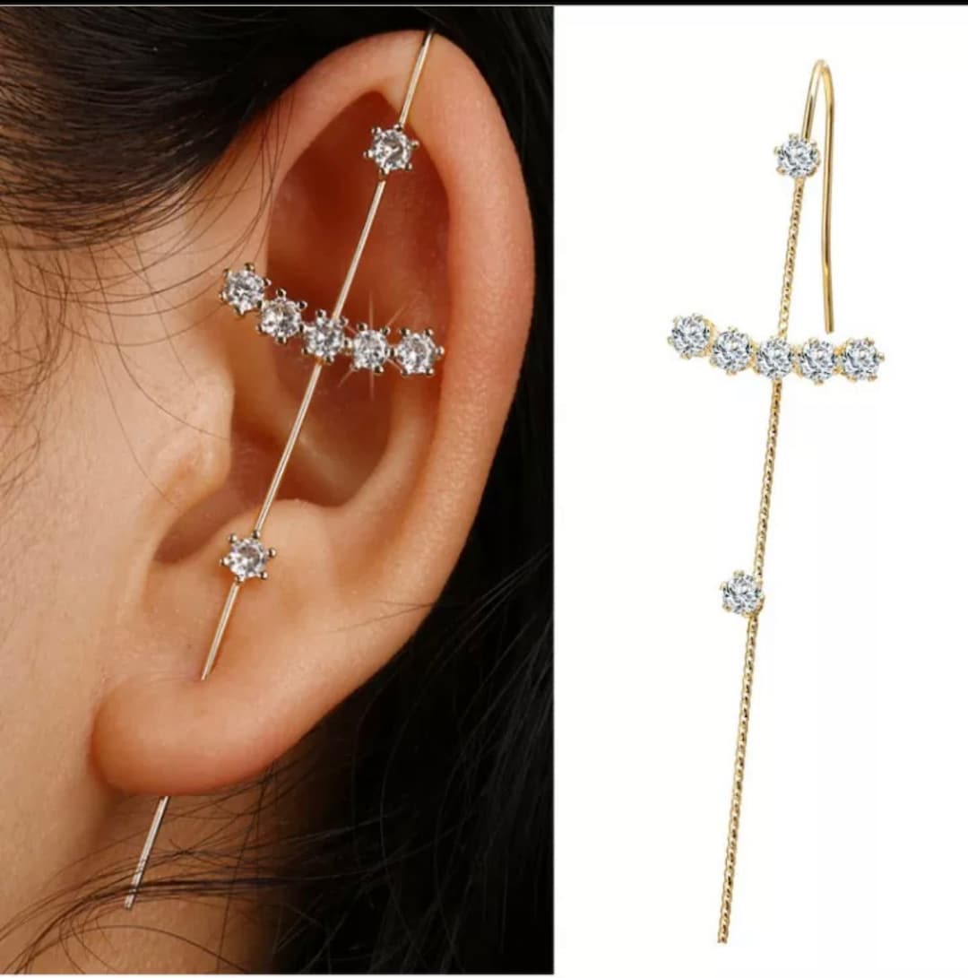 Ear Wrap Crawler 18K Gold Plated Hook Earring Ear Cuff Creative Ear ...