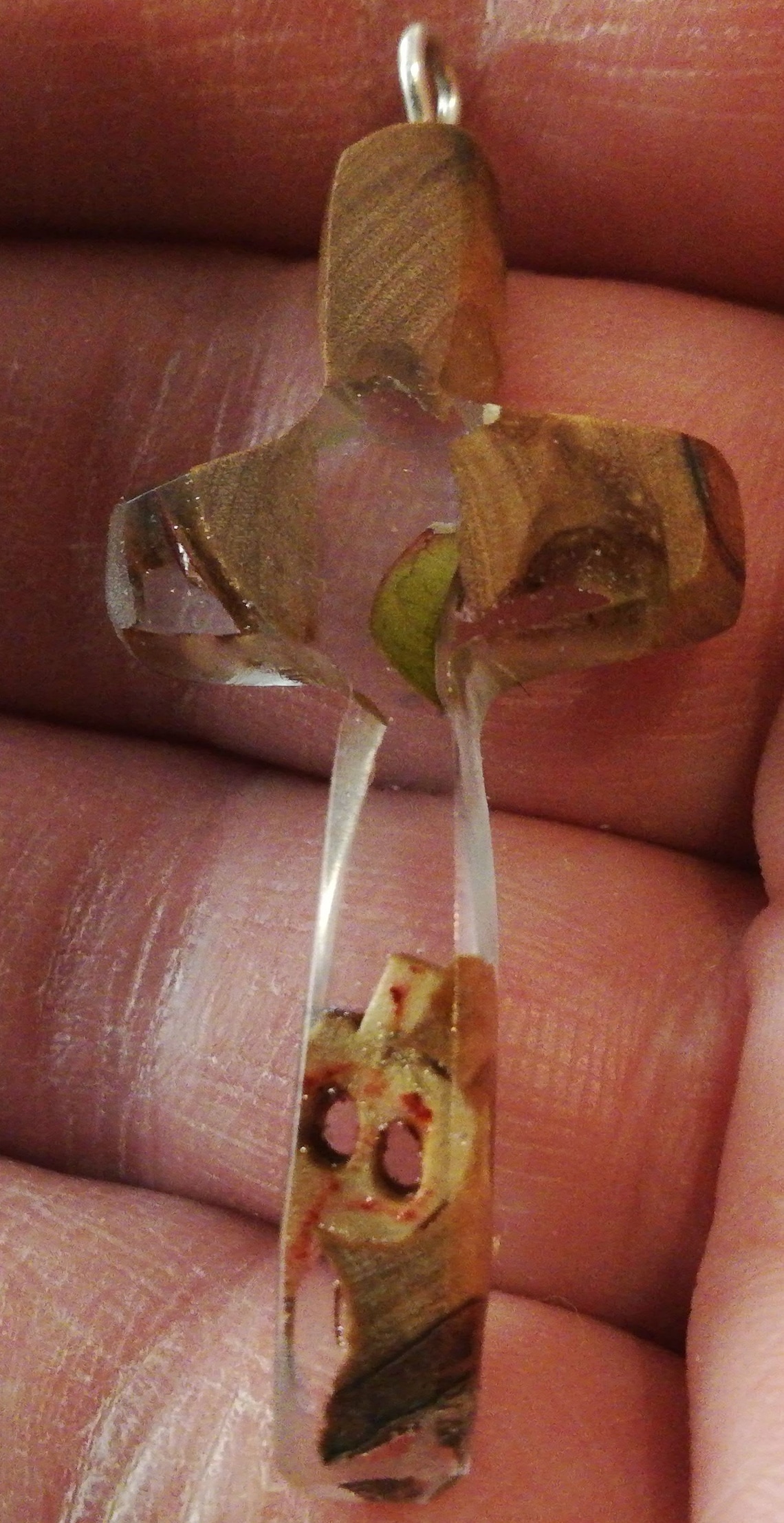 Handmade Unique Pair of Crosses With Wood, Epoxy Resin and Green the ...