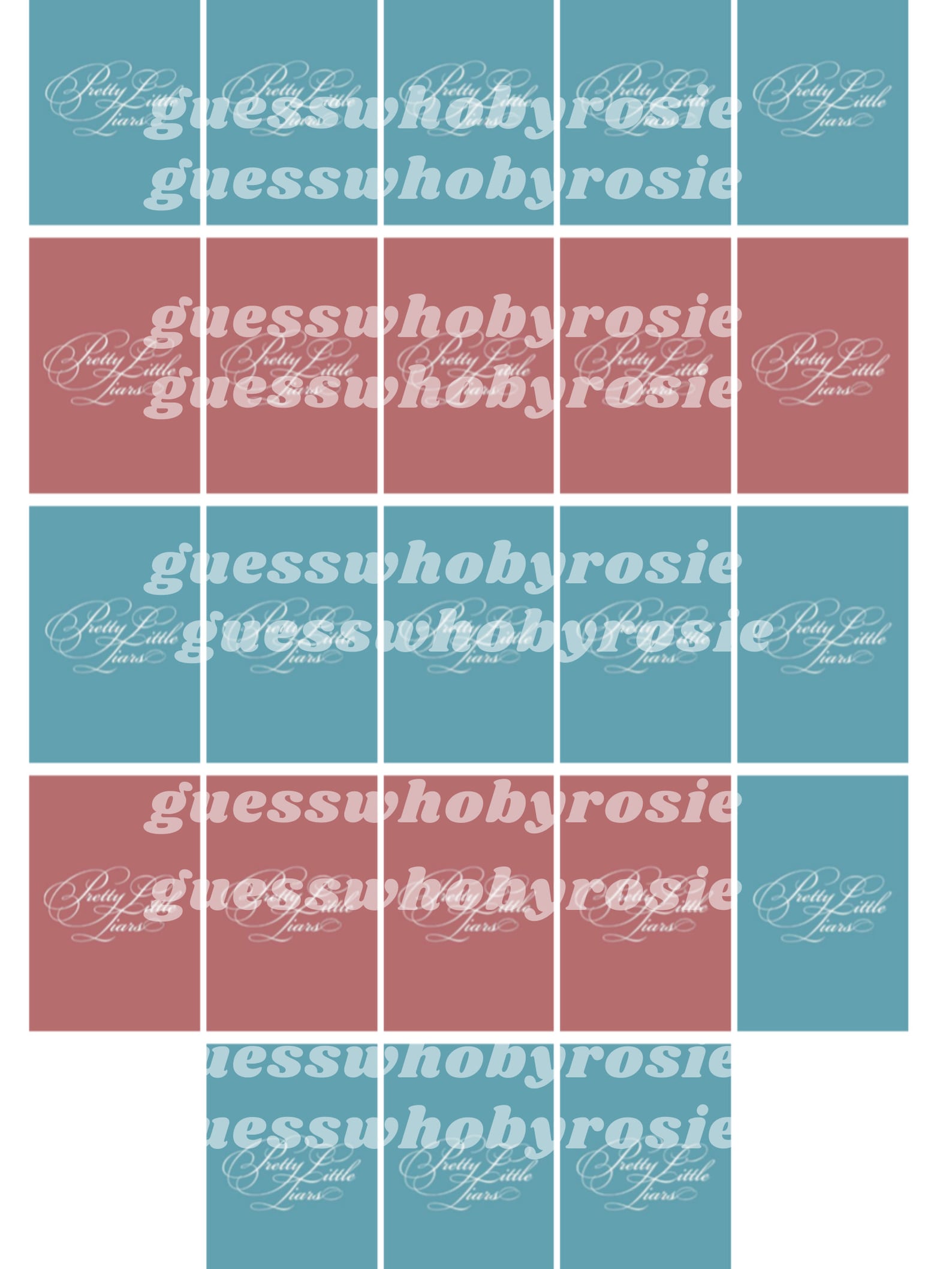 Printable Guess Who Cards Pretty Little Liars PLL Edition - Etsy