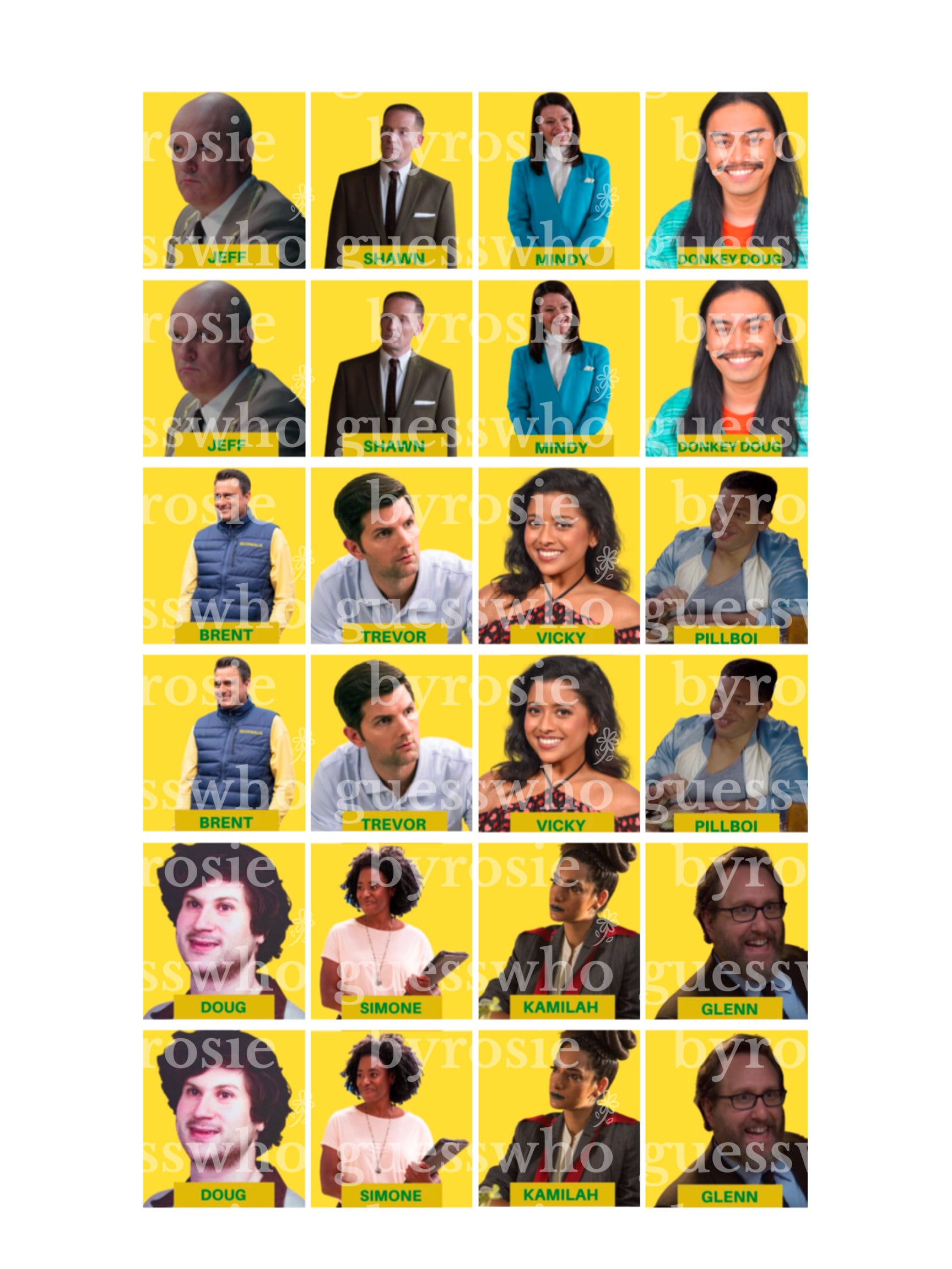 Printable Guess Who Cards the Good Place Edition - Etsy