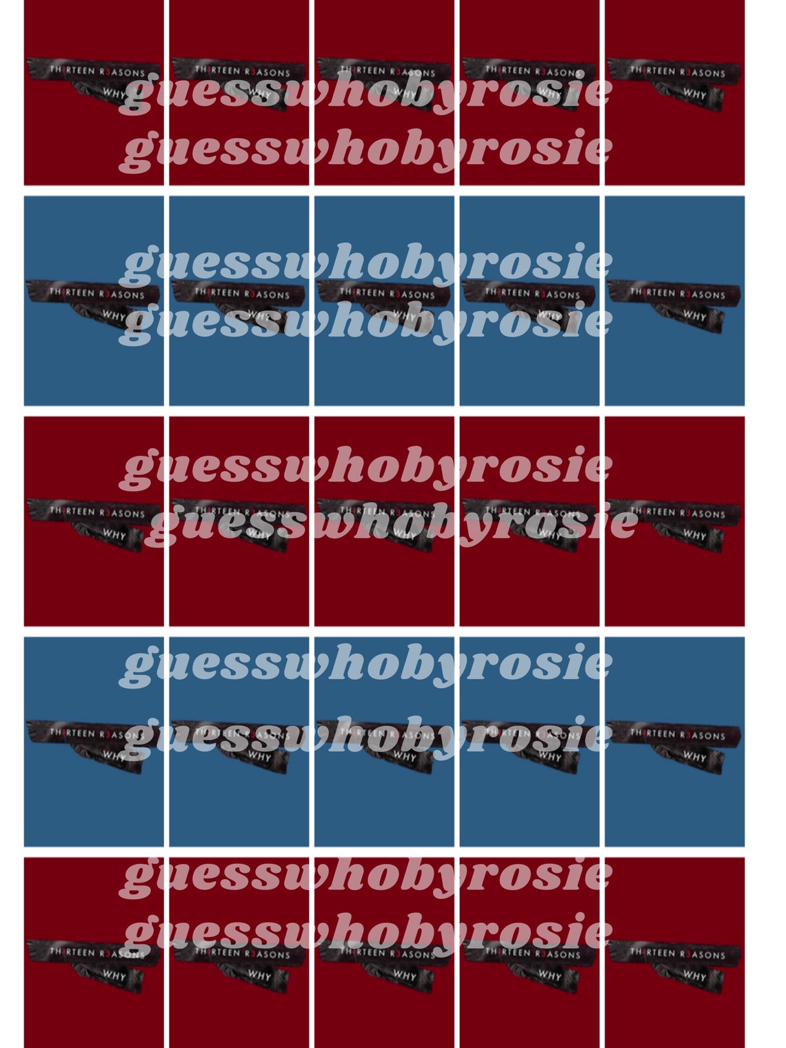 Printable Guess Who Cards 13 Reasons Why 13RW Liberty High School ...