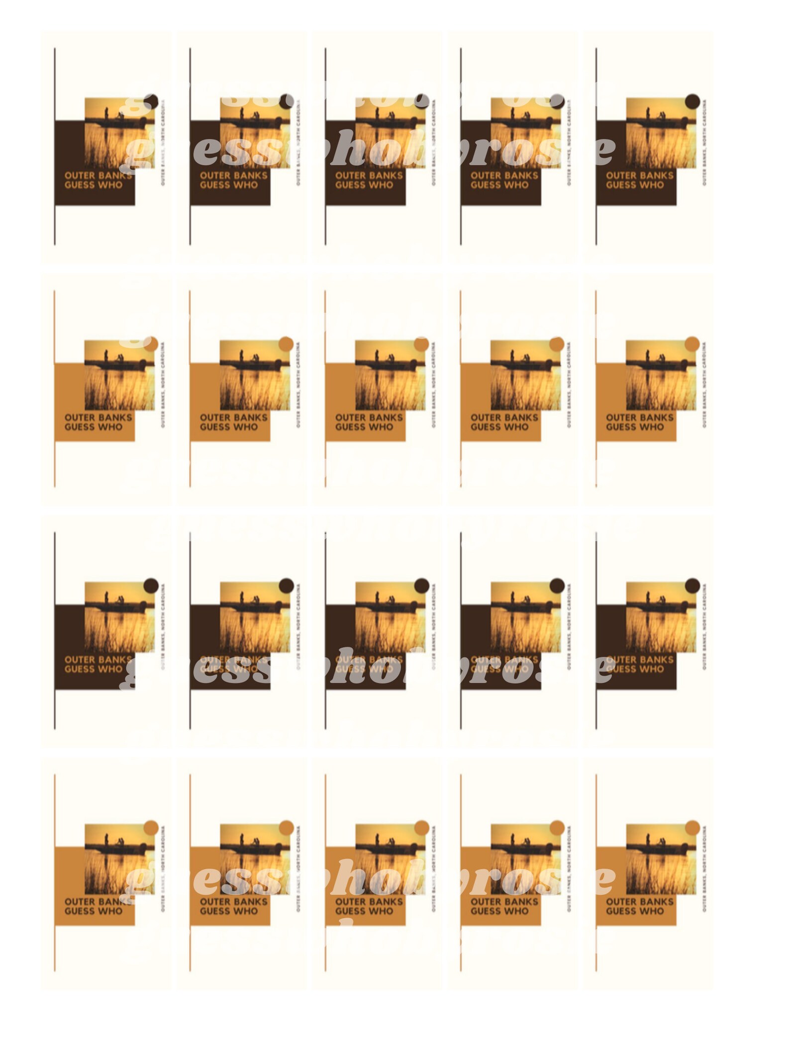 Printable Guess Who Cards Outer Banks OBX Edition - Etsy