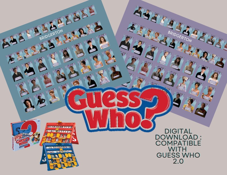 Printable Guess Who? 2.0 Cards - Bridgerton Edition - Etsy