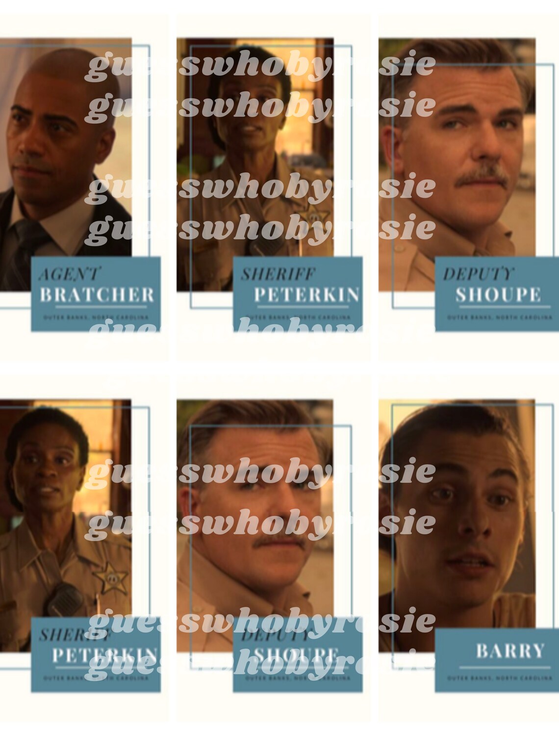 Printable Guess Who Cards Outer Banks OBX Edition - Etsy