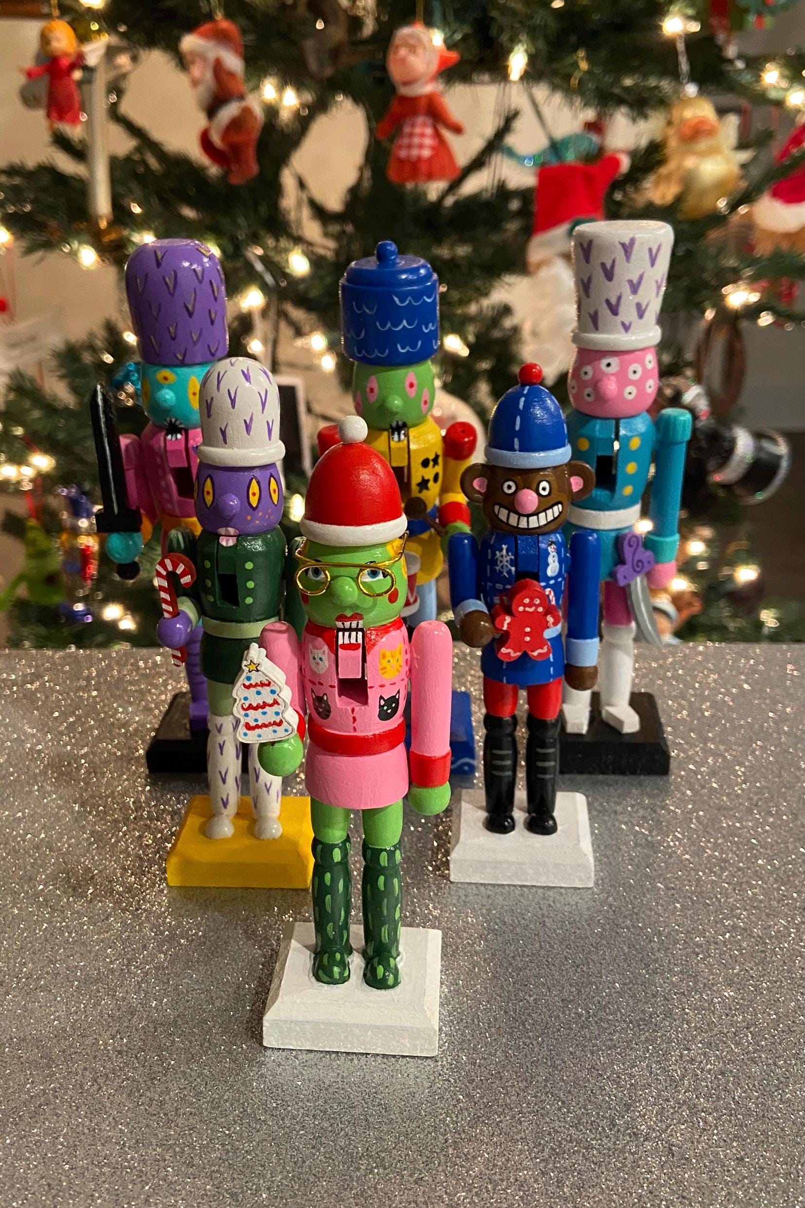 Handpainted Miniature Nutcrackers Gift Ideas Christmas Decor Alien Ugly Sweater - Etsy