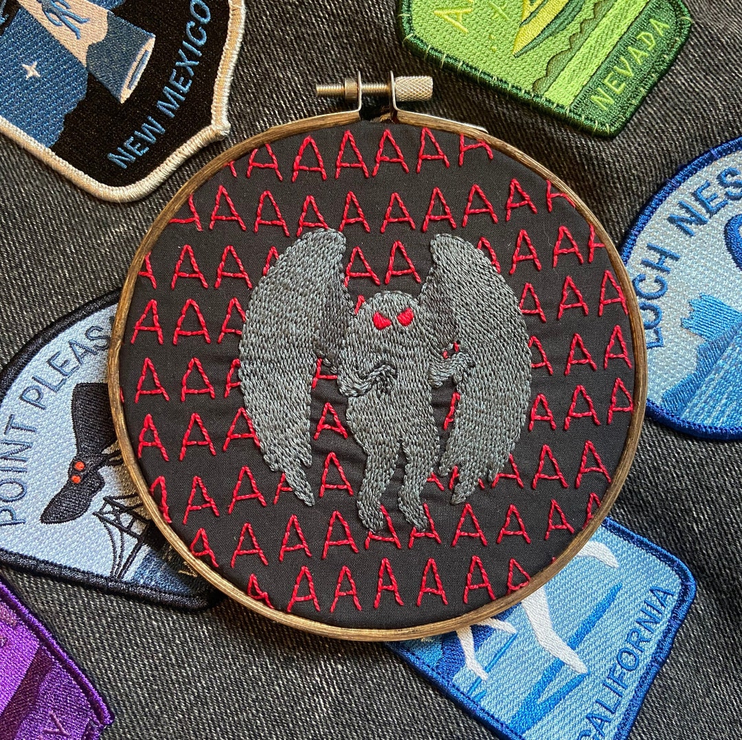 Mothman Embroidery Hoop - Etsy
