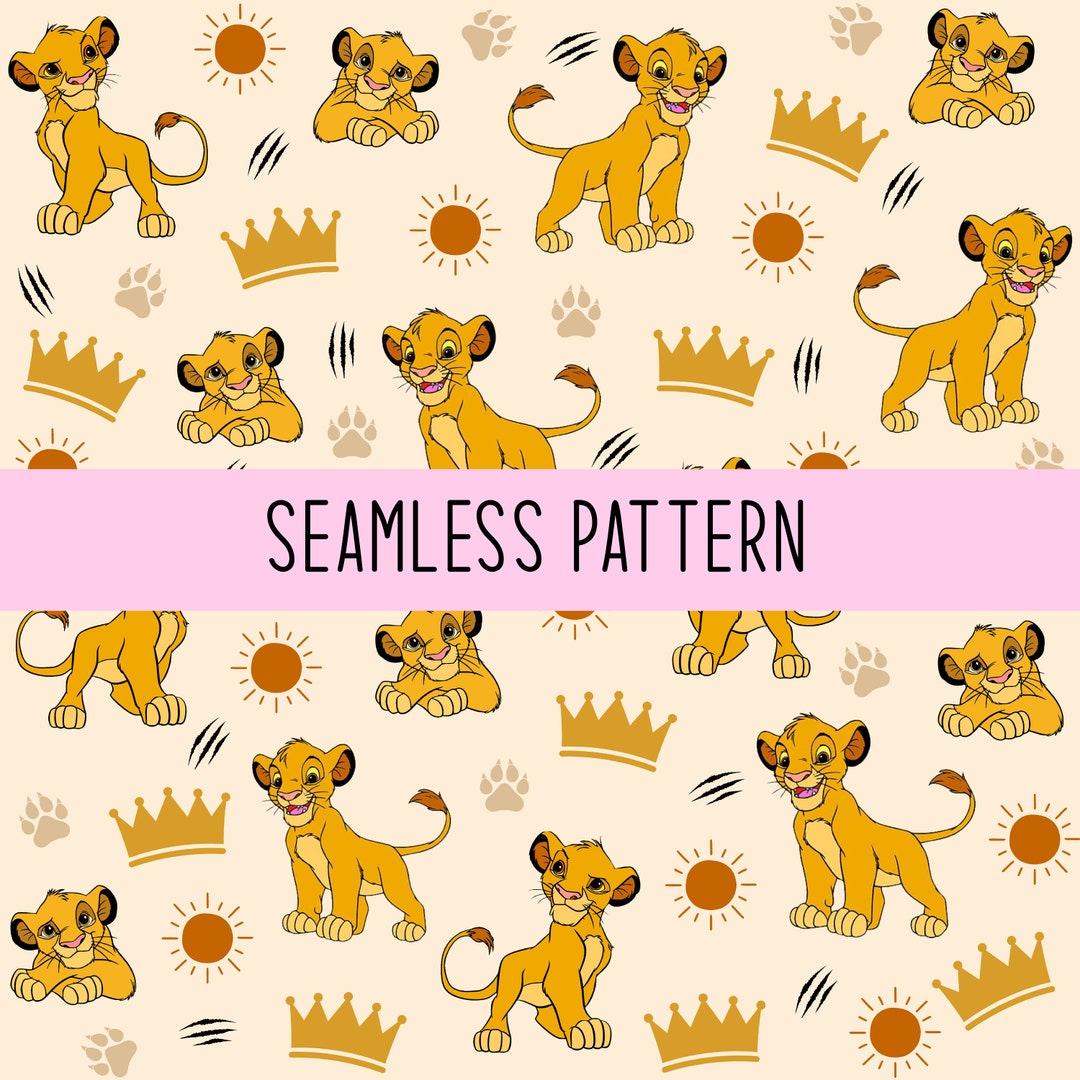Lion King Seamless Pattern Lion Pattern File for Fabric Sublimation ...