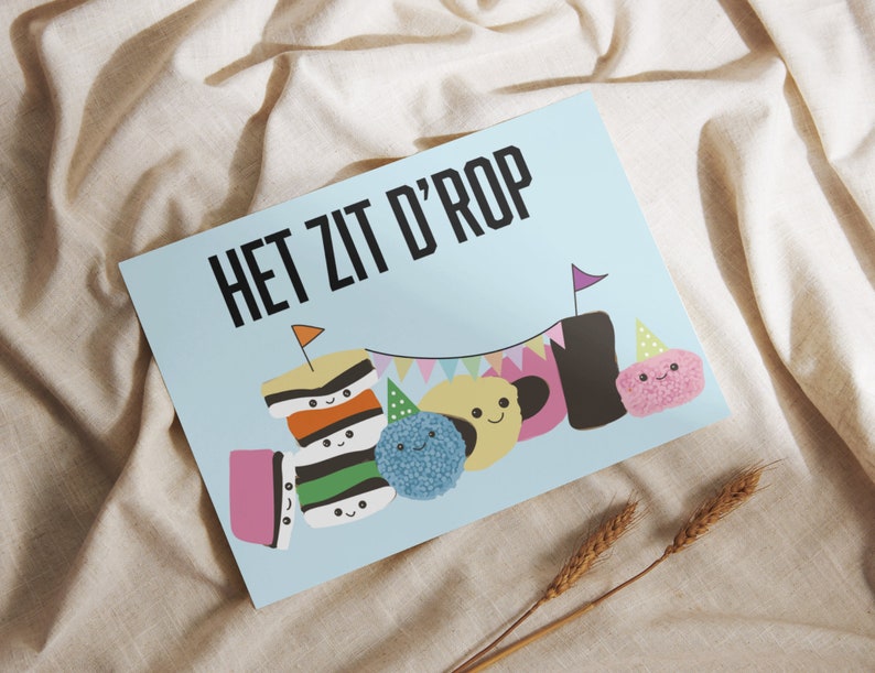 Het zit drop | afscheid bedankt kaart | het zit d'rop | afscheid stage ...