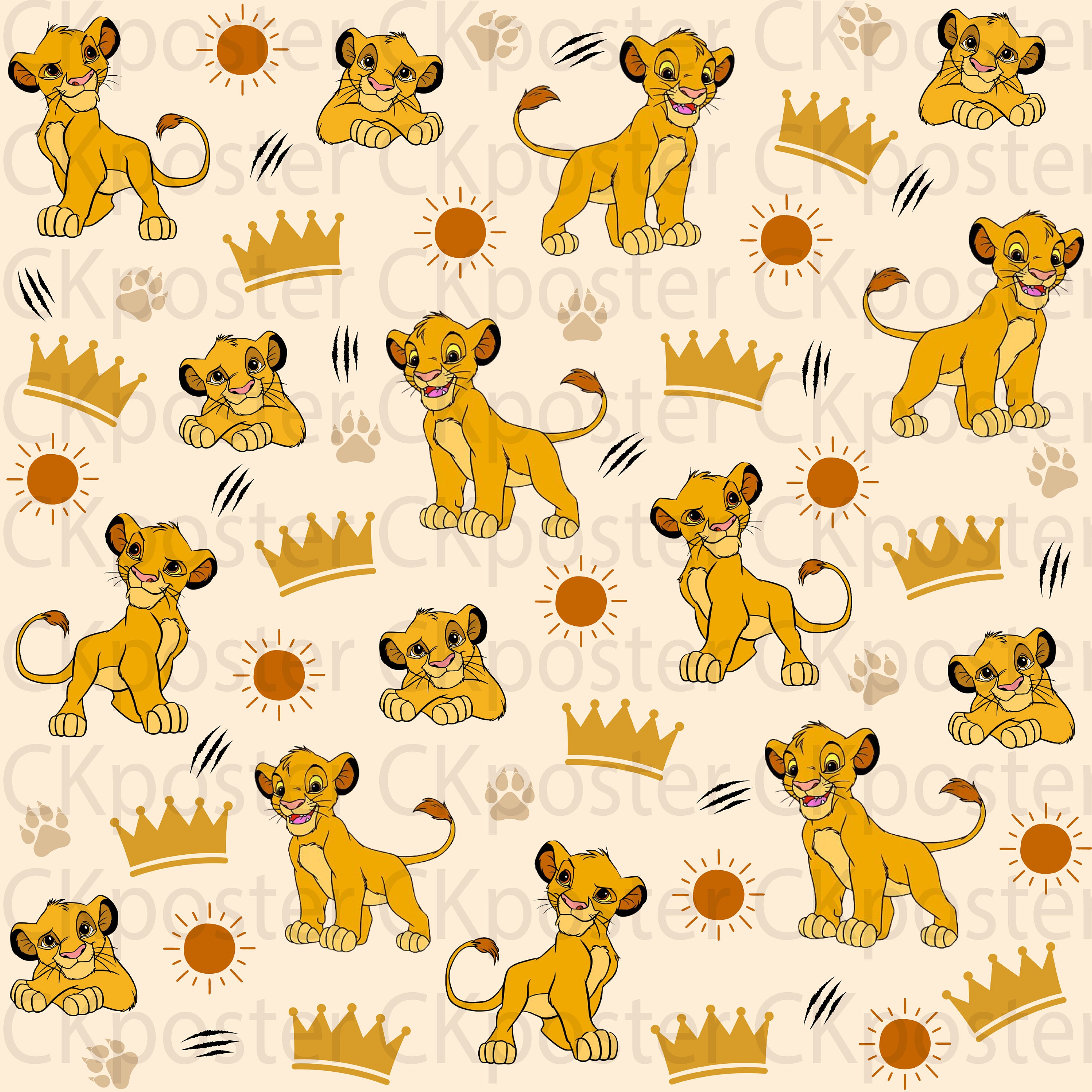 Lion King Seamless Pattern Lion Pattern File for Fabric Sublimation ...