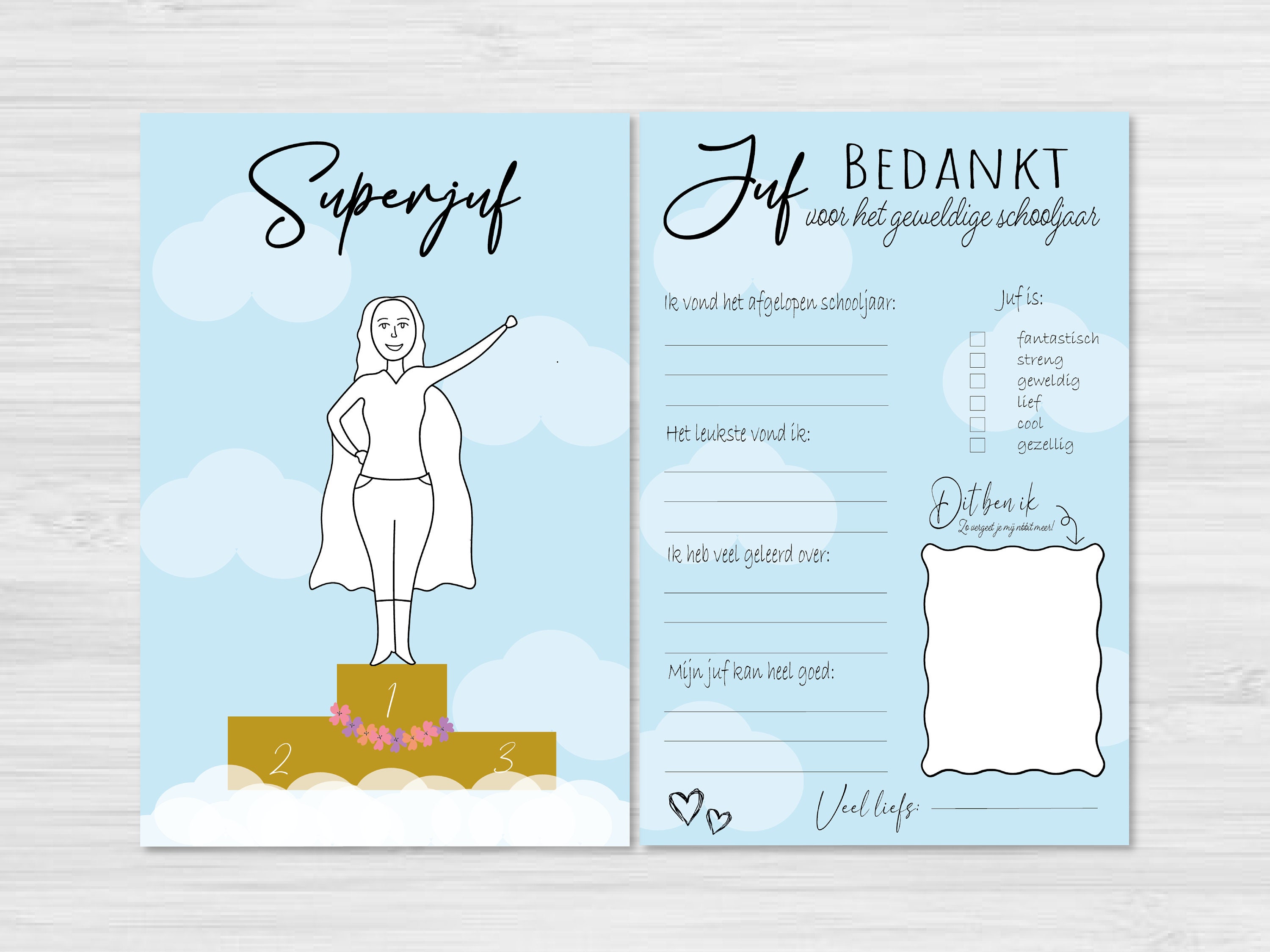 Super juf kaart afscheid juf kaart afscheid basisschool - Etsy Nederland