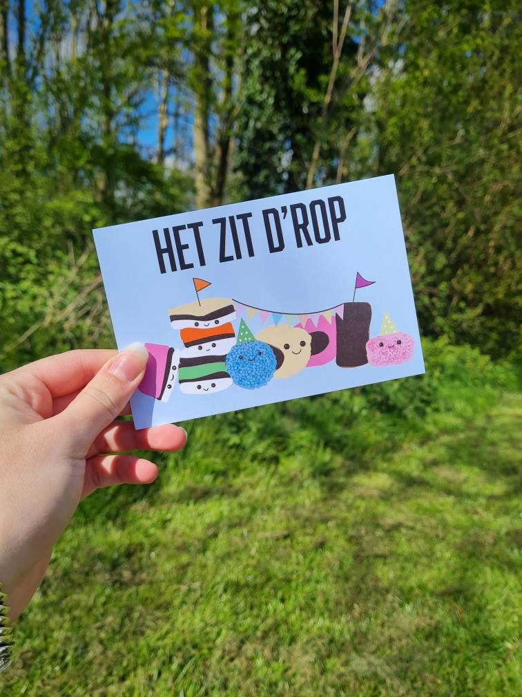 Het zit drop afscheid bedankt kaart het zit d'rop - Etsy Nederland