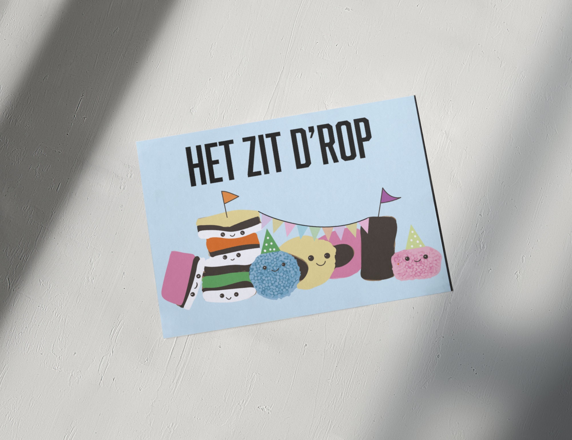 Het zit drop | afscheid bedankt kaart | het zit d'rop | afscheid stage ...