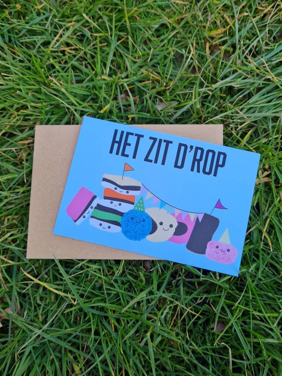 Het zit drop afscheid bedankt kaart het zit d'rop - Etsy Nederland