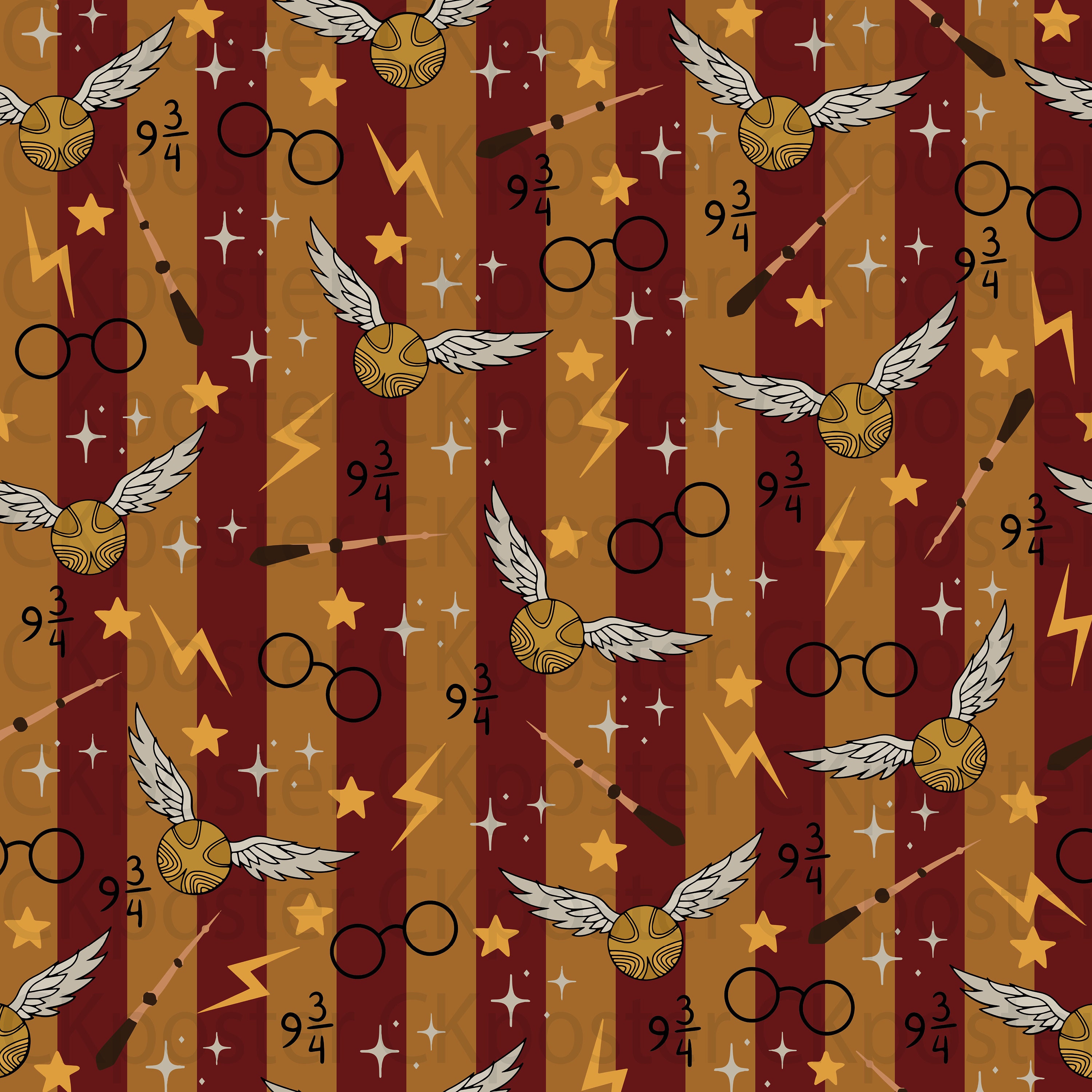 Golden Snitch Seamless Pattern Hp Pattern File for Fabric Sublimation ...