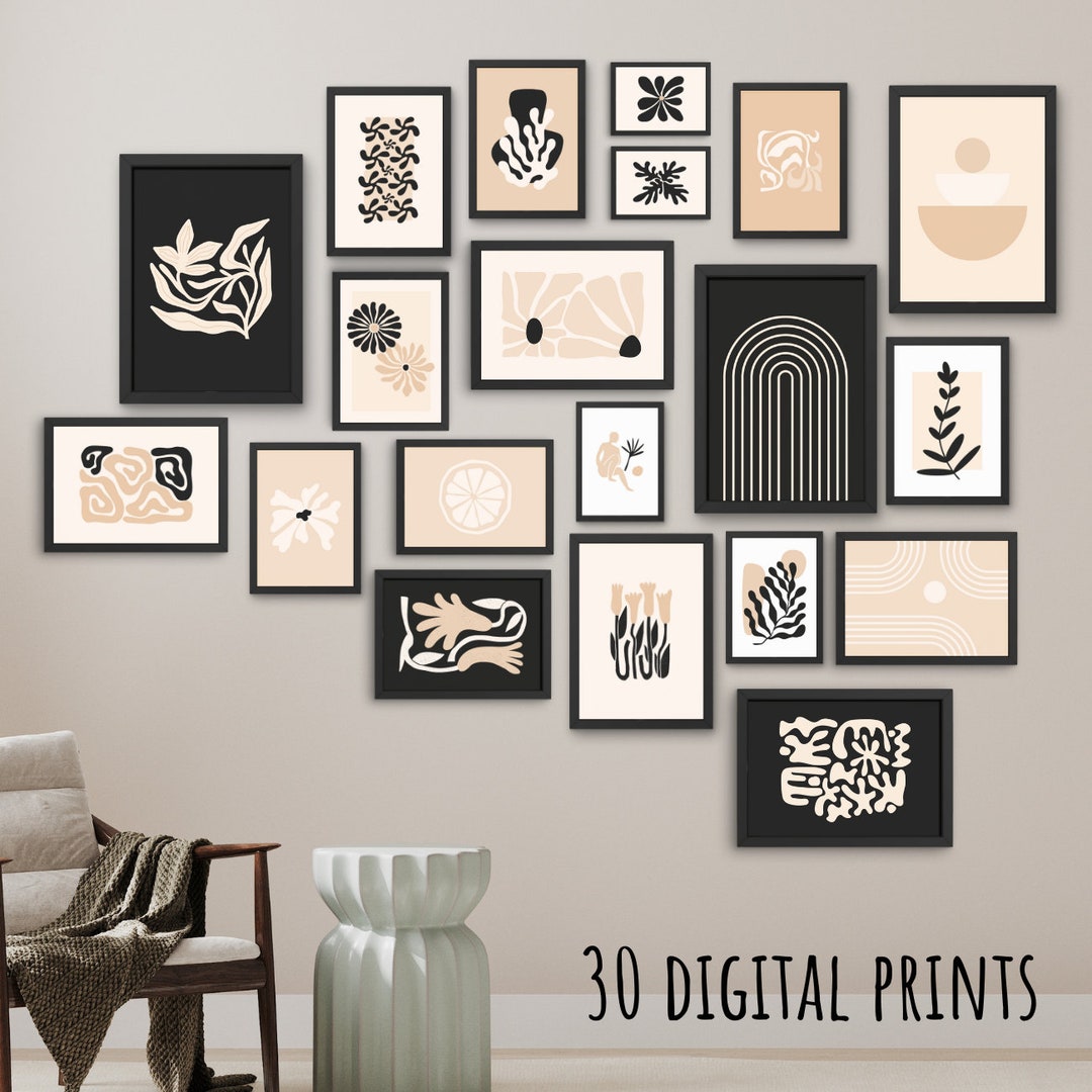 30 DIGITAL PRINTS BUNDEL Printable Wall Art Boho Mid Century Modern ...