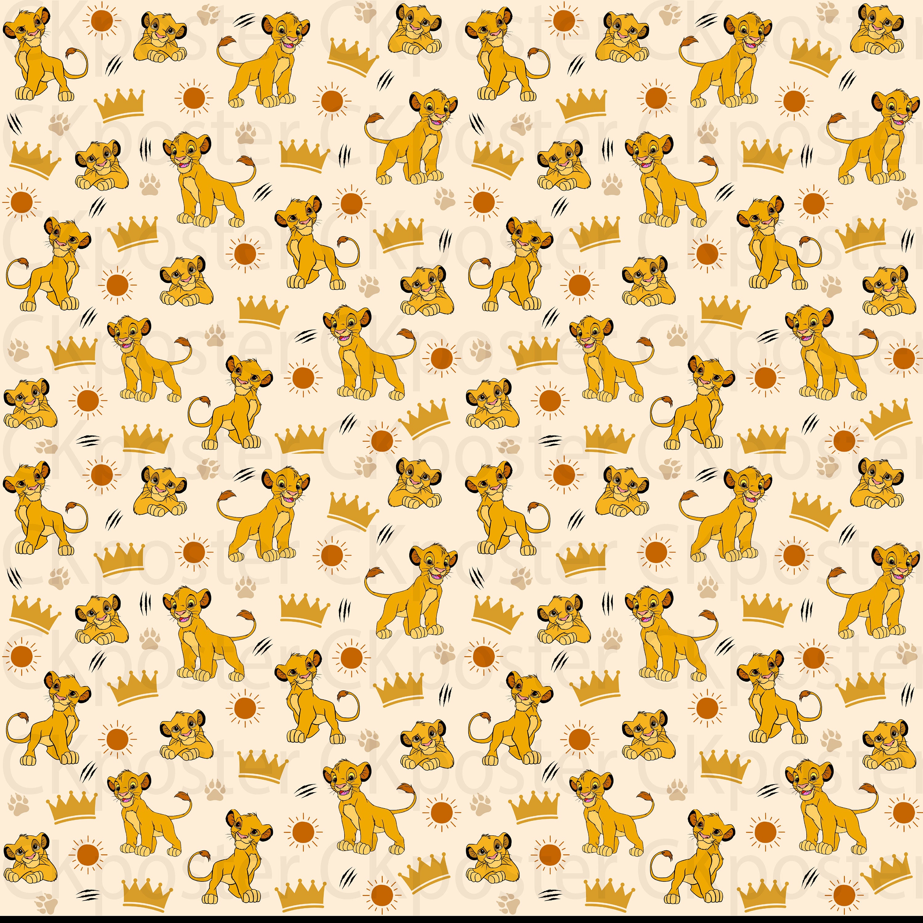 Lion King Seamless Pattern Lion Pattern File for Fabric Sublimation ...