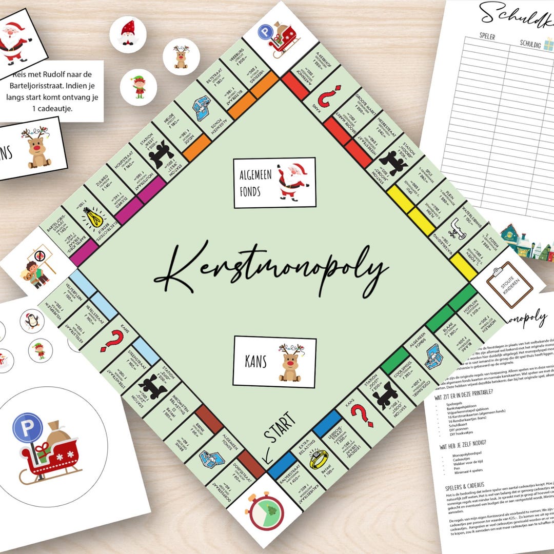 Christmas Monopoly Board Game Christmas Eve Game Adults Christmas Gift ...