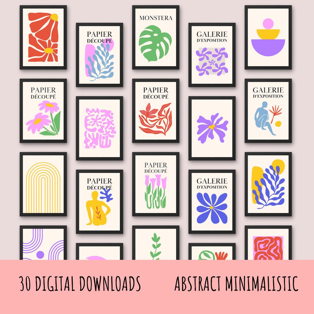 30 DIGITAL PRINTS BUNDEL Printable Wall Art Boho Mid Century Modern ...