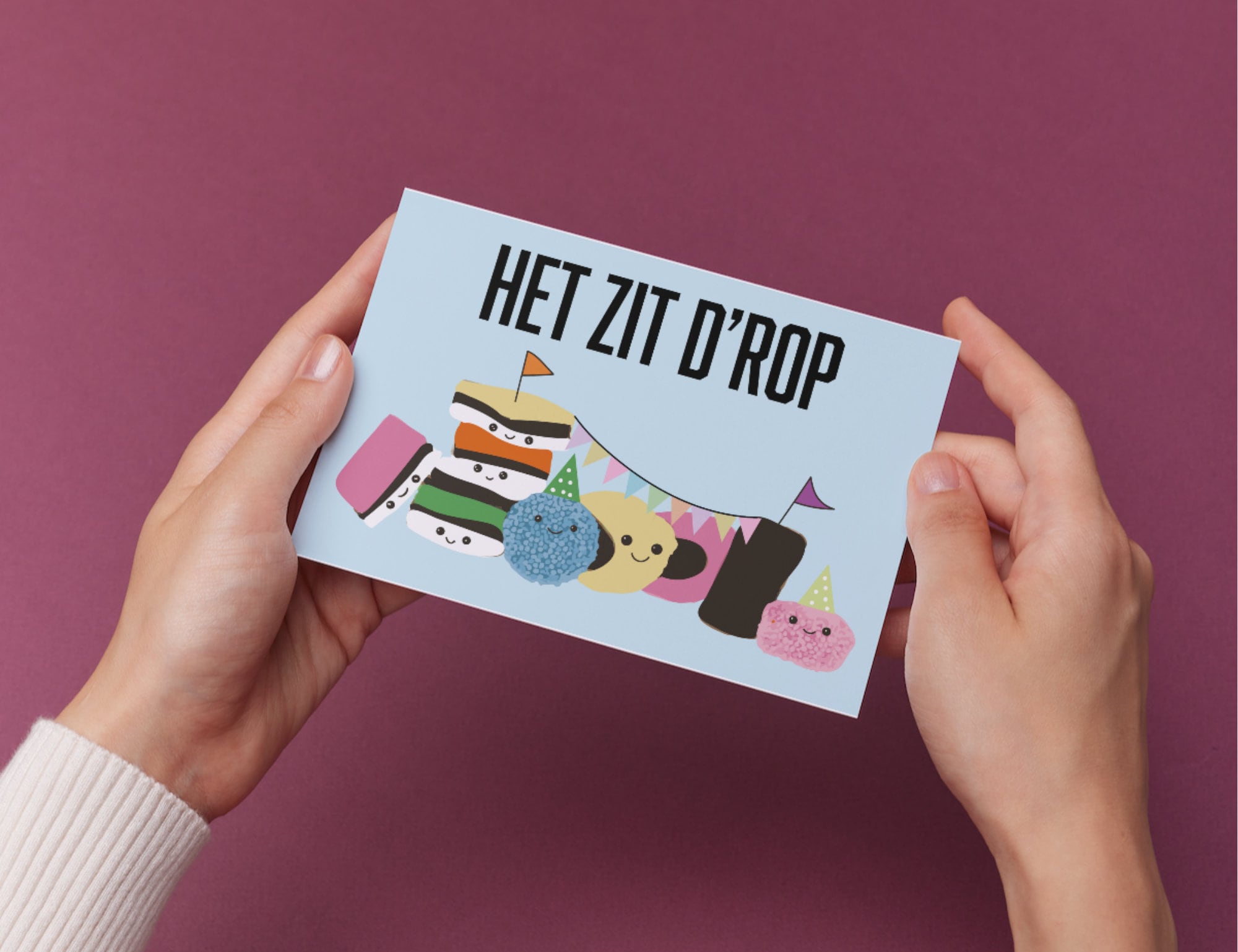 Het zit drop | afscheid bedankt kaart | het zit d'rop | afscheid stage ...