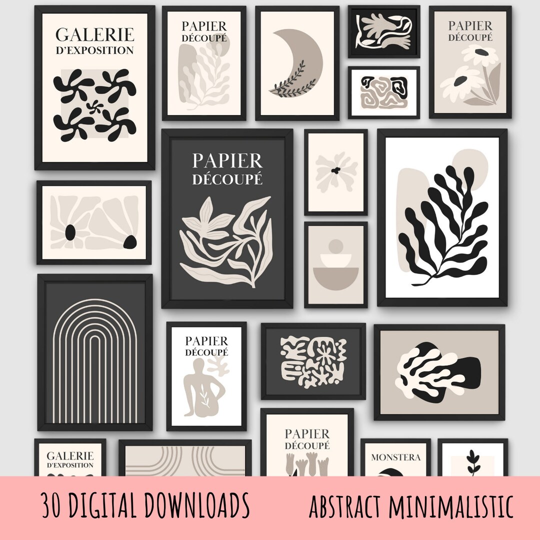 30 DIGITAL PRINTS BUNDEL Printable Wall Art Boho Mid Century Modern ...