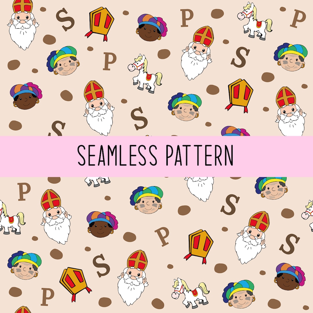Sinterklaas Seamless Pattern | Sinterklaas Digital Paper | Sinterklaas ...