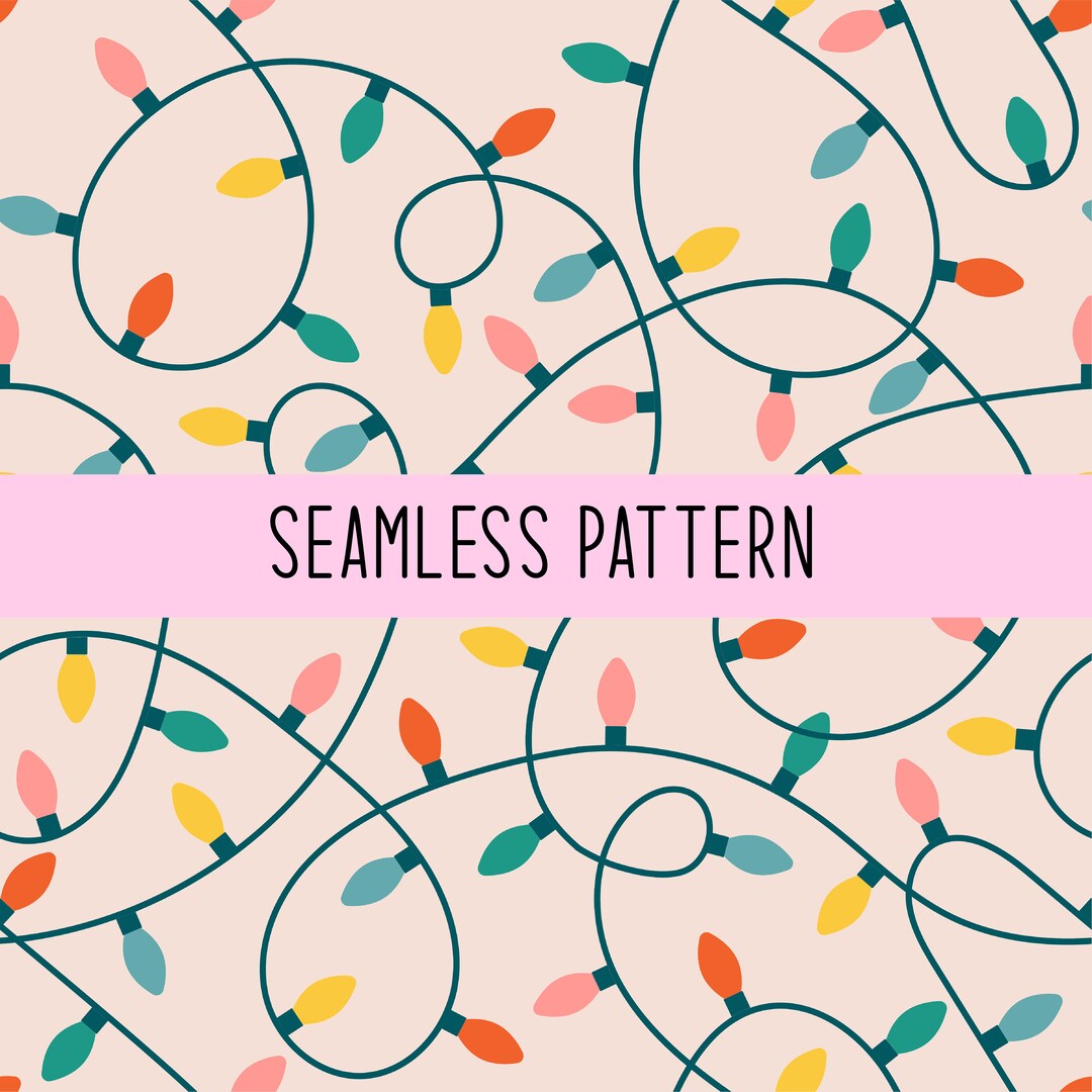 Christmas Lights Seamless Pattern | Bestand Voor Stofsublimatie ...