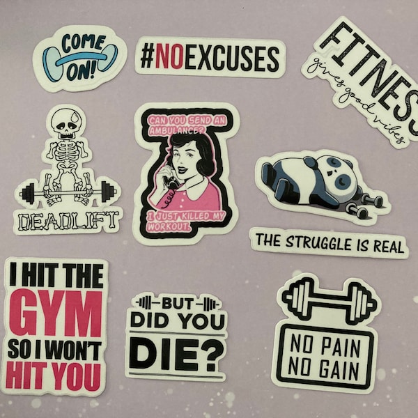 Gym Motivation Stickers - Etsy